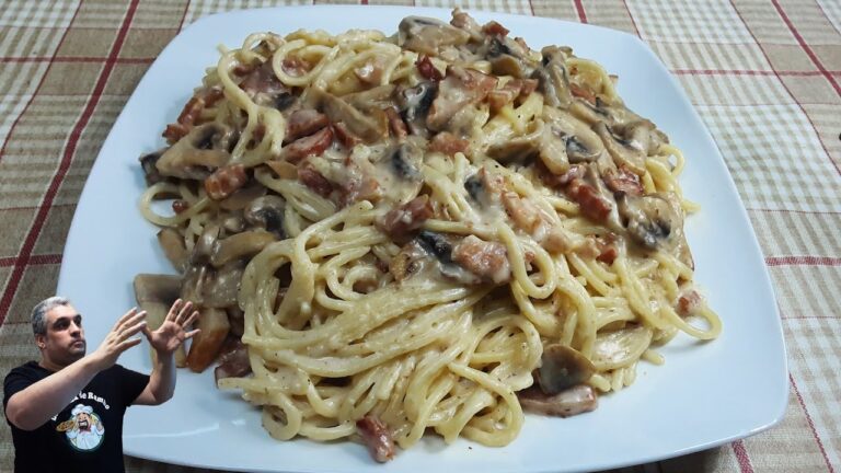 Receta de pasta con champiñones y bacon ¡sin nata! ¡Irresistible y ...